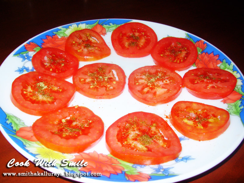 TOMATO SLICE CHAAT / TOMATO MASALA CHAAT Recipe | Cook With Smile