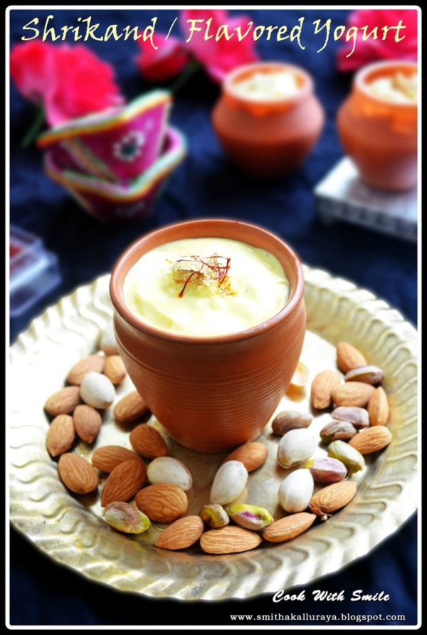 SHRIKHAND RECIPE / INDIAN FLAVORED YOGURT RECIPE | Cook With Smile