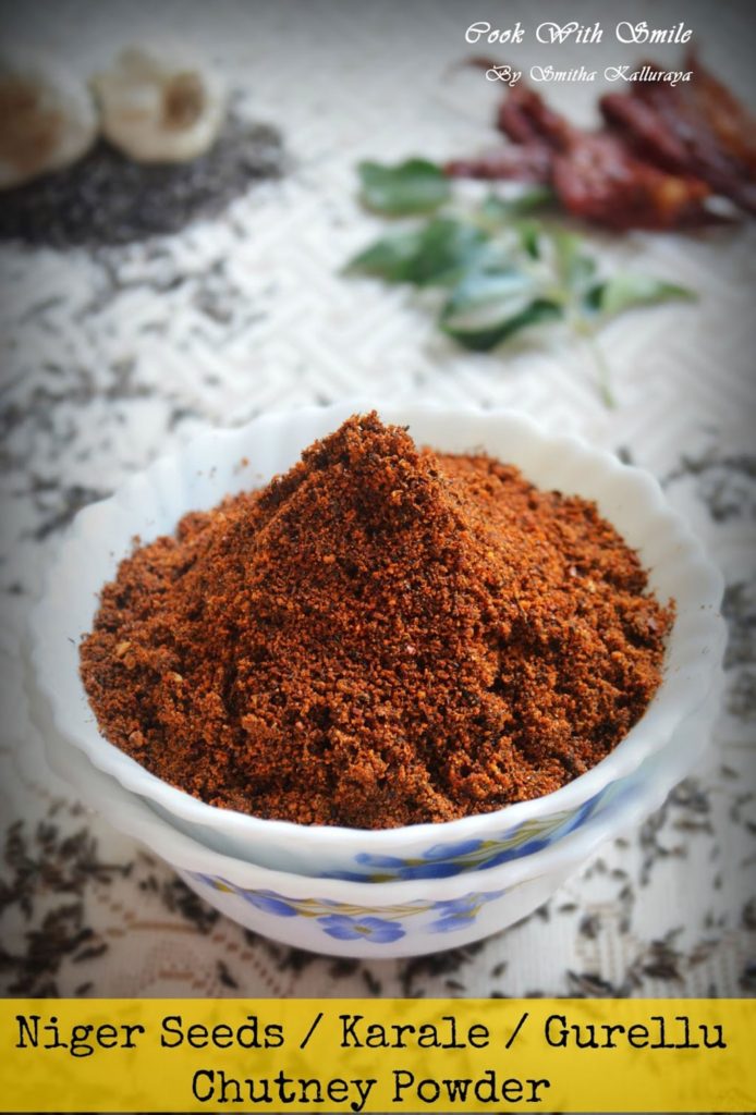 NIGER SEEDS ( KARALE ) / UCHELLU ( GURELLU ) CHUTNEY POWDER Recipe ...