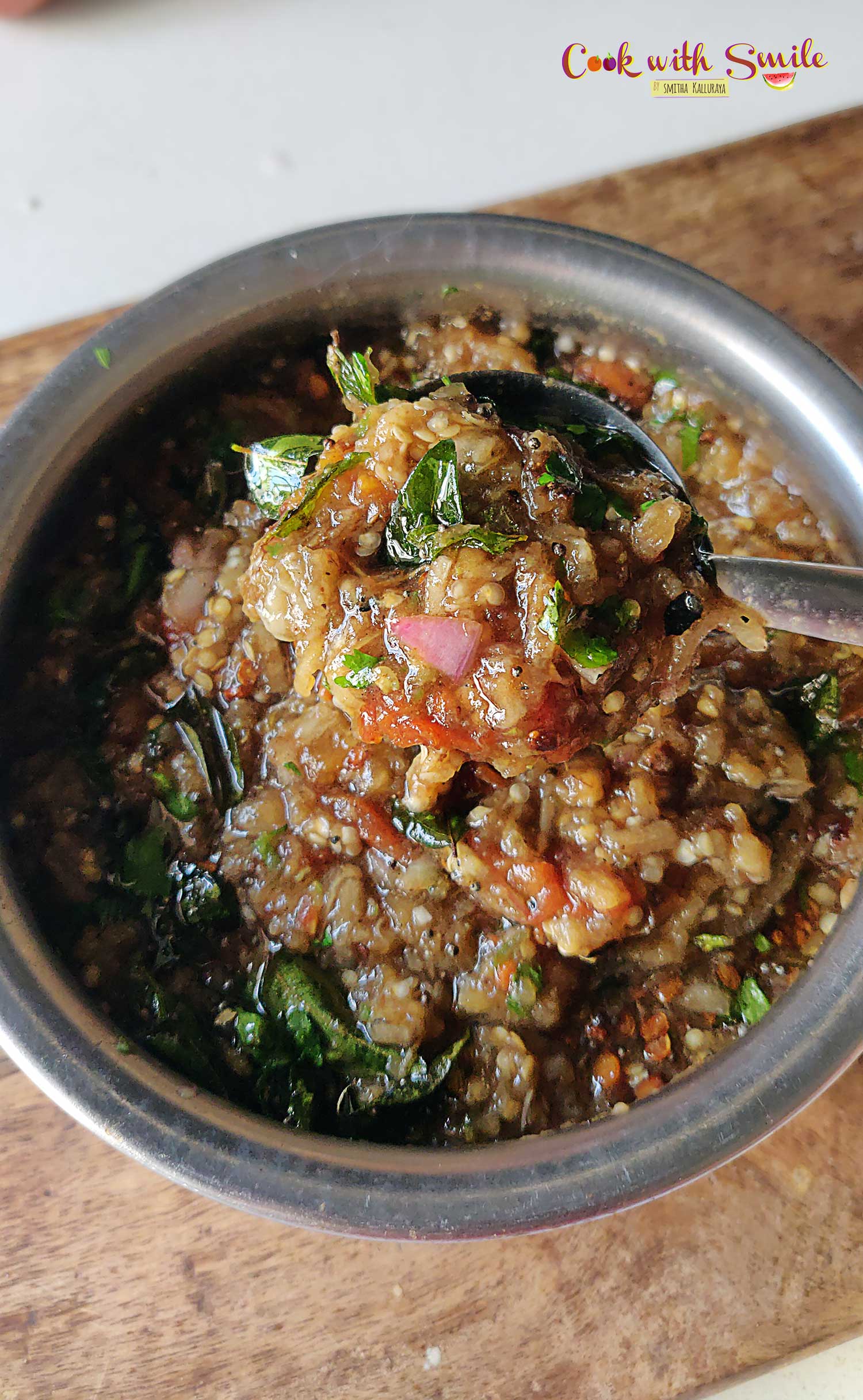 Sutta Badanekayi Gojju / South Indian Style Baingan Bharta