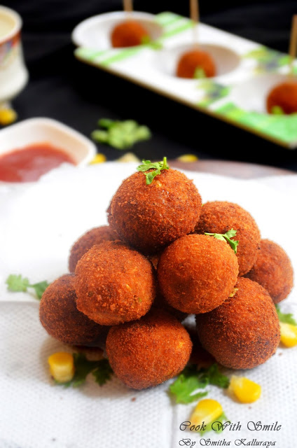 CORN CHEESE BALLS / CHEESE CORN BALLS RECIPE - EASY PARTY STARTERS ...