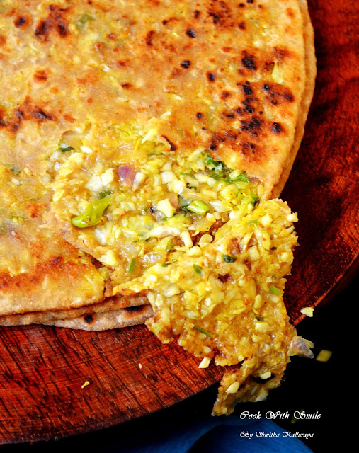 STUFFED CABBAGE PARATHA RECIPE / PATTA GOBI PARATHA | Cook With Smile