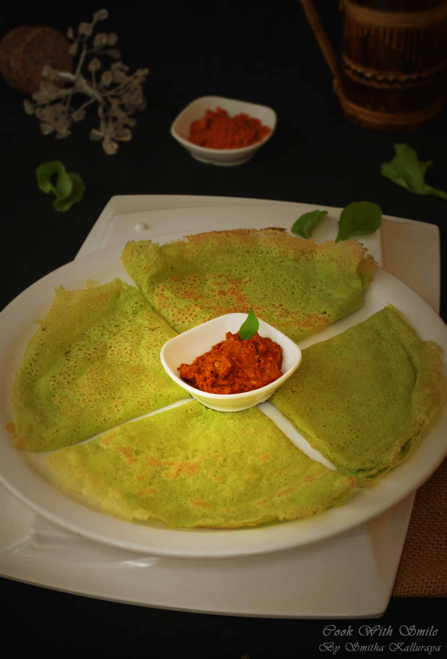 PALAK DOSA RECIPE / SPINACH DOSA - Cook with Smile