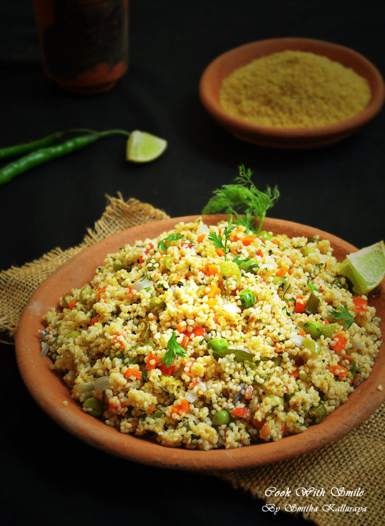 FOXTAIL MILLET UPMA / NAVANE UPPITTU / THINAI UPMA - Cook with Smile