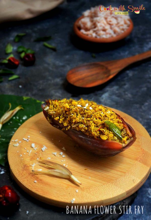 BANANA FLOWER STIR FRY RECIPE / BAALE HOO PALYA / VAZHAI POO PARUPPU ...