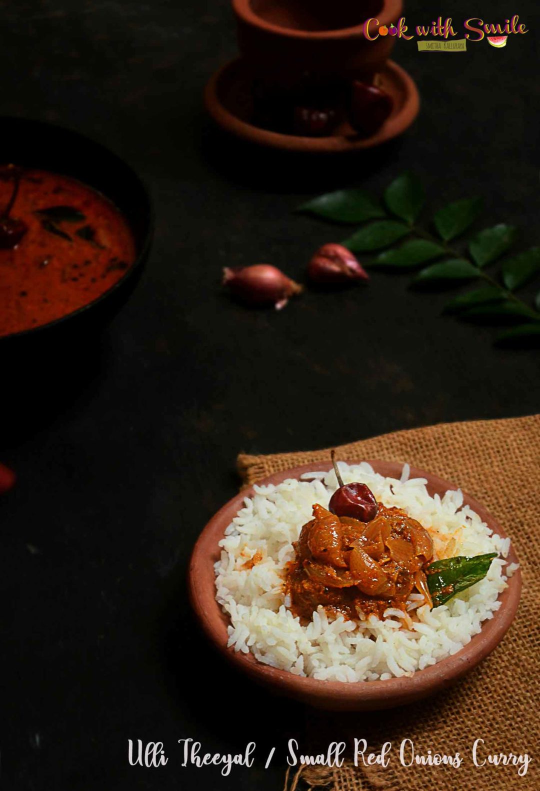 KERALA STYLE ULLI THEEYAL RECIPE ( SMALL ONIONS CURRY ) - Cook with Smile