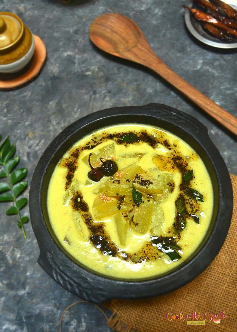 WATERMELON RIND MAJJIGE HULI / WATERMELON YOGHURT CURRY - Cook with Smile