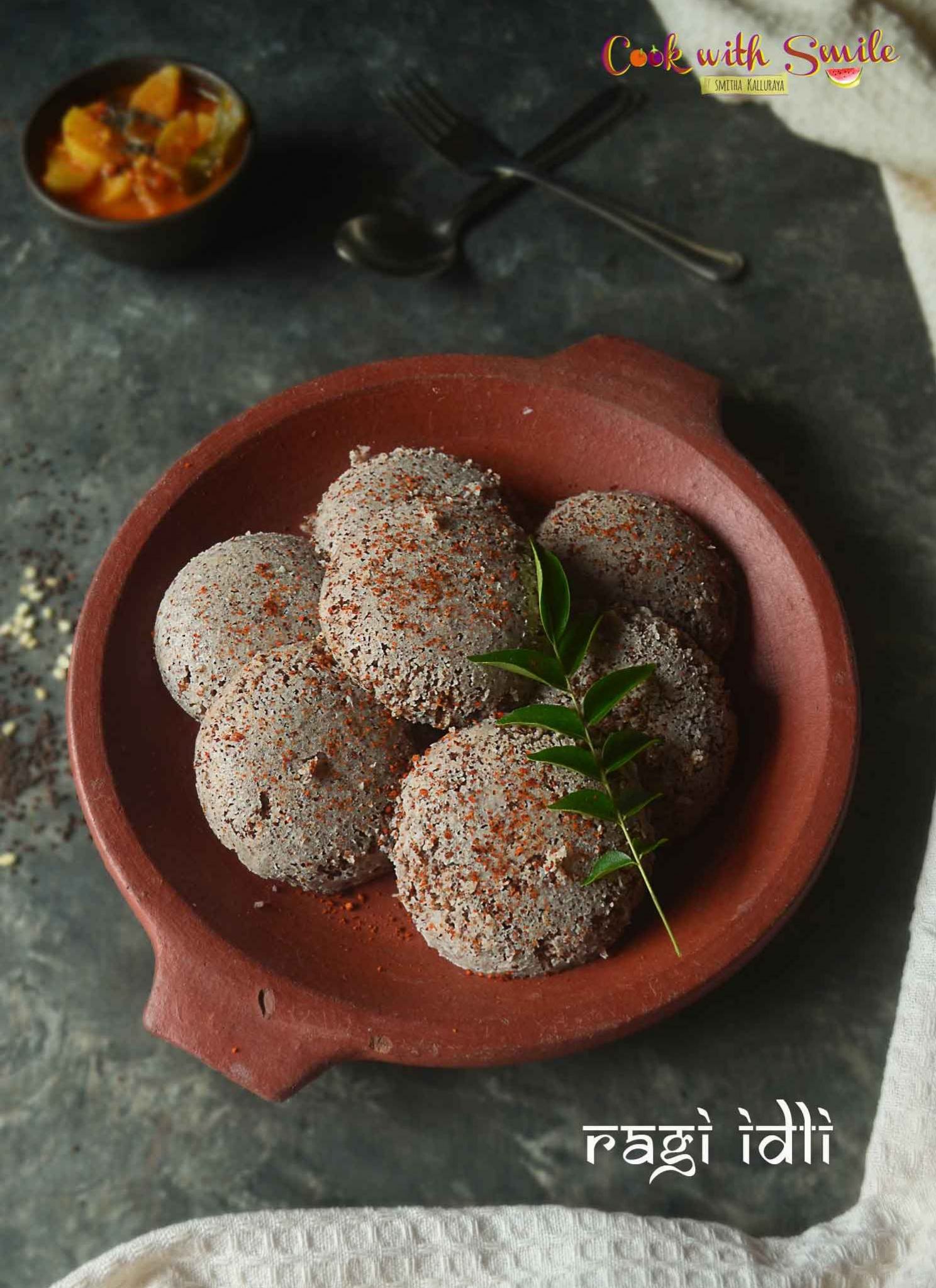 RAGI IDLI RECIPE / FINGER MILLET IDLI - No Rice Idli - Cook with Smile