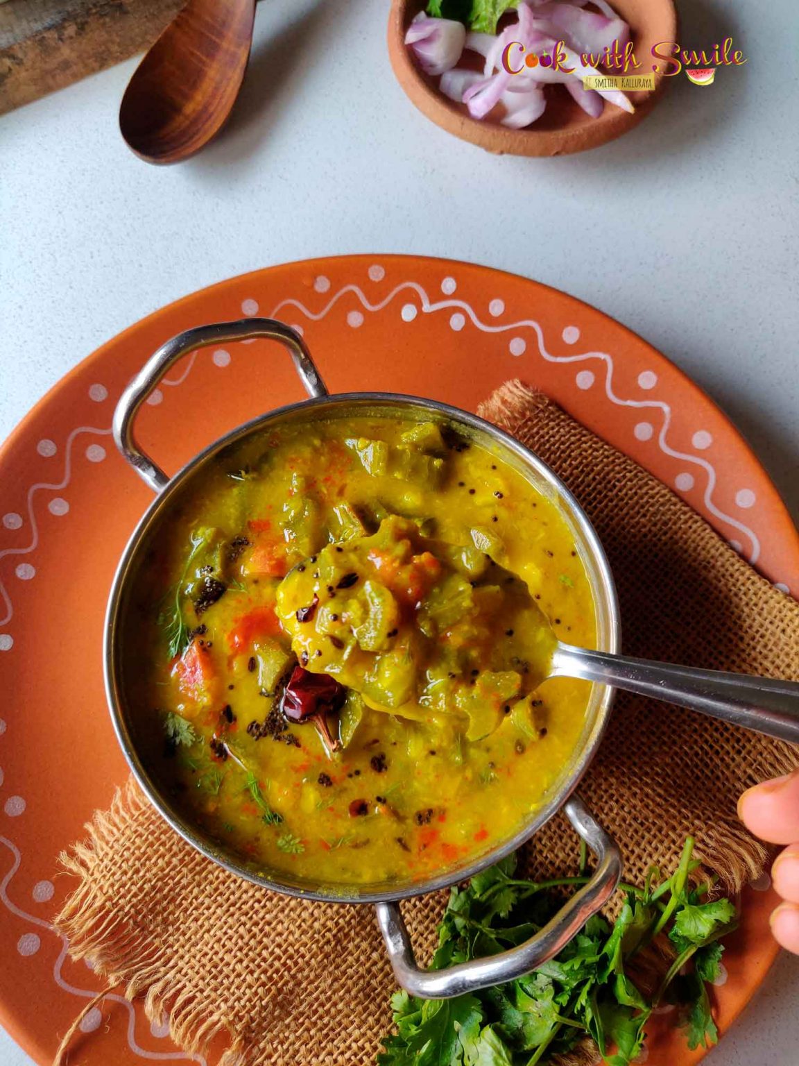 RIDGE GOURD DAL / HEEREKAYI TOVVE / TURAI DAL - Cook with Smile