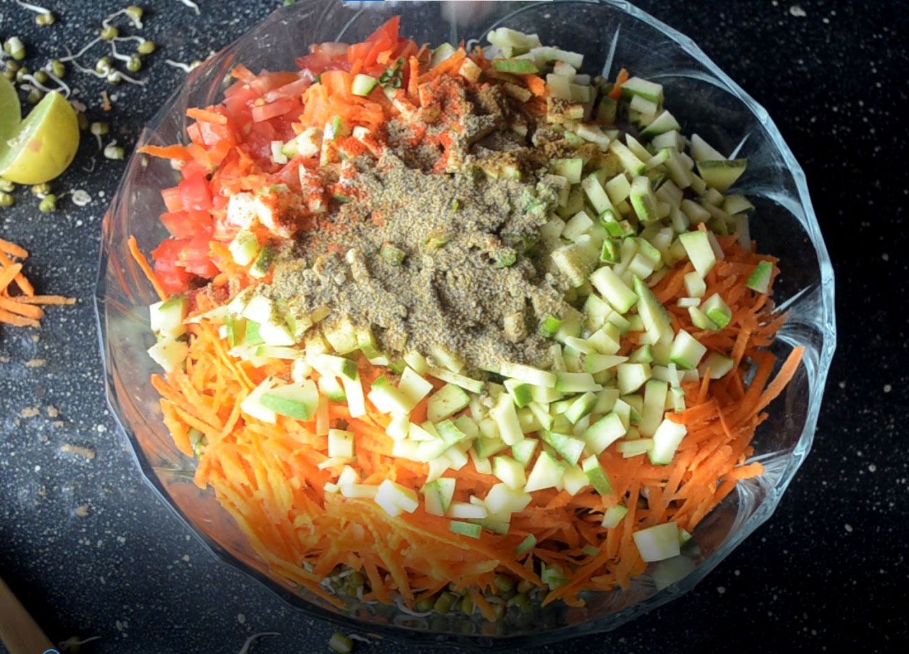 Sprouts Salad Recipe Healthy Moong Sprouts Salad Cook With Smile