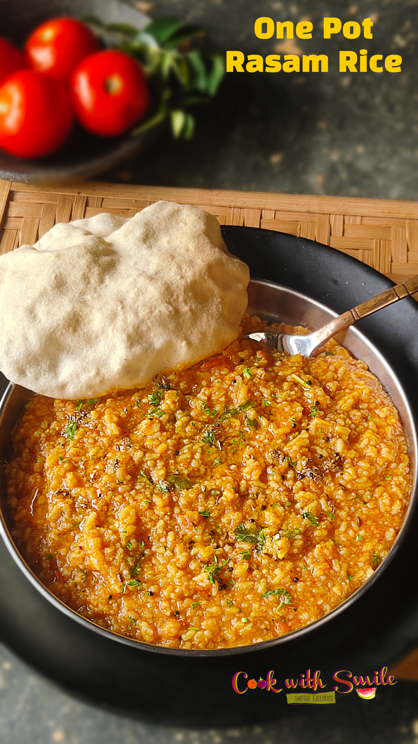 One Pot Rasam Rice Recipe | Pressure Cooker Rasam Rice | Rasam Rice - Cook with Smile