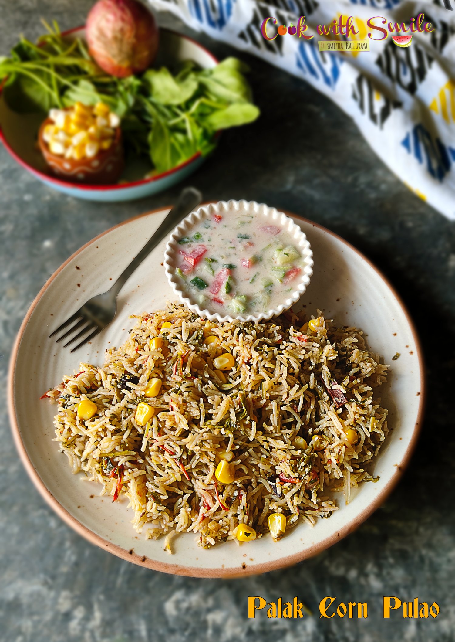 Palak Corn Pulao | Spinach Corn Rice |Spinach Corn Pulao | Corn Palak ...